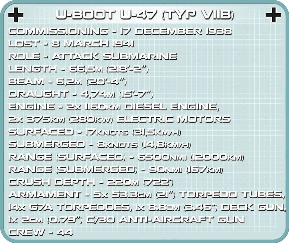 Blocks Historical Collection WII U-Boot U-47 VIIB